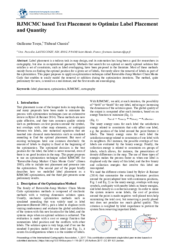 (PDF) RJMCMC based Text Placement to Optimize Label Placement and Quantity
