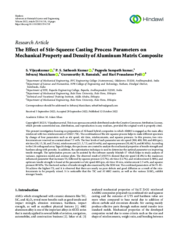 (PDF) The Effect of Stir-Squeeze Casting Process Parameters on Mechanical Property and Density ...