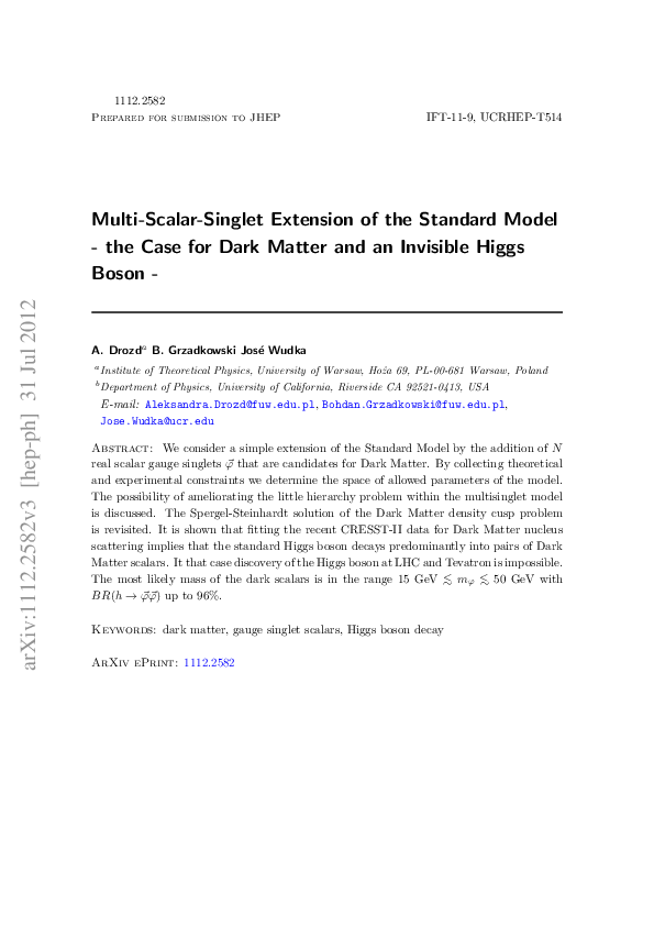 (PDF) Multi-scalar-singlet extension of the standard model — The case ...