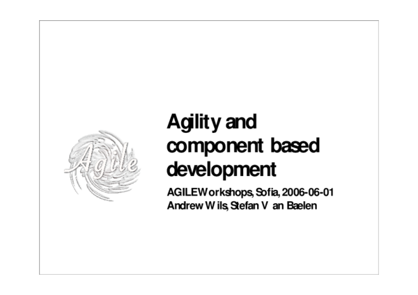 (PDF) Agility and component-based development