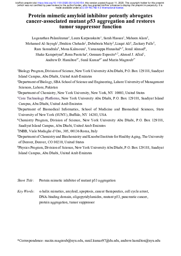(PDF) Protein mimetic amyloid inhibitor potently abrogates cancer ...
