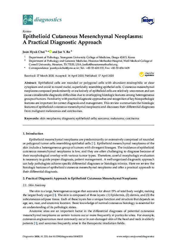 (PDF) Epithelioid Cutaneous Mesenchymal Neoplasms: A Practical ...