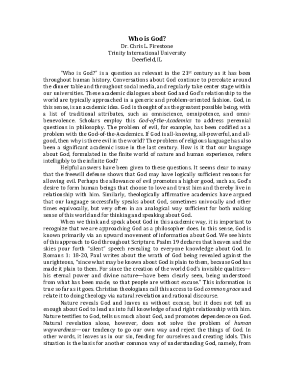 (PDF) Who is God?