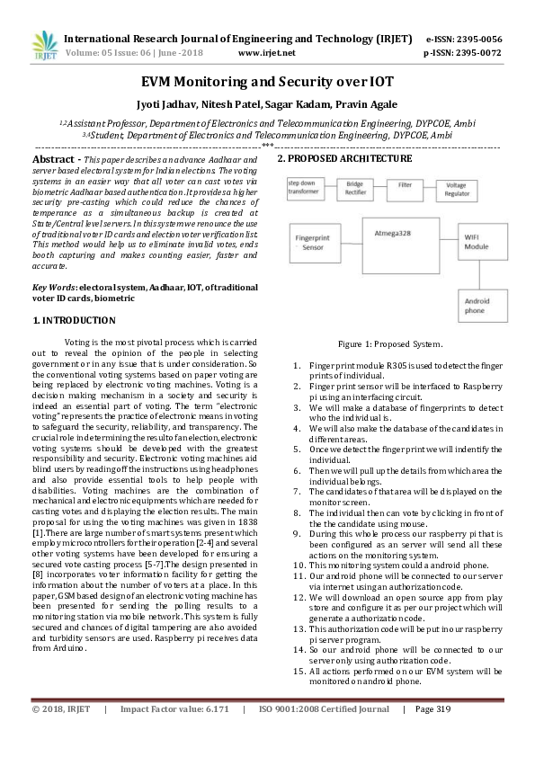 Pdf Evm Monitoring And Security Over Iot