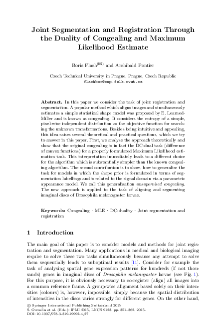 (PDF) Joint Segmentation and Registration Through the Duality of Congealing and Maximum ...
