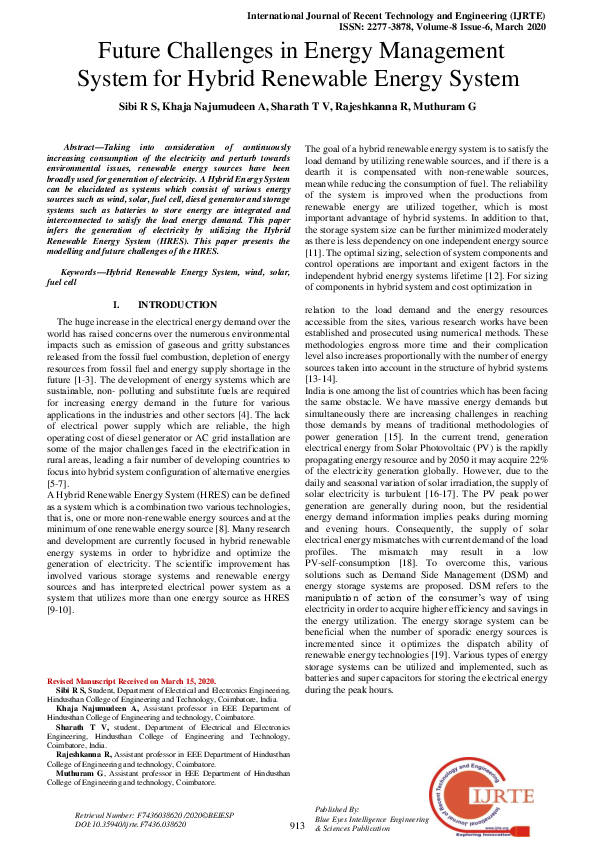 (PDF) Future Challenges in Energy Management System for Hybrid ...