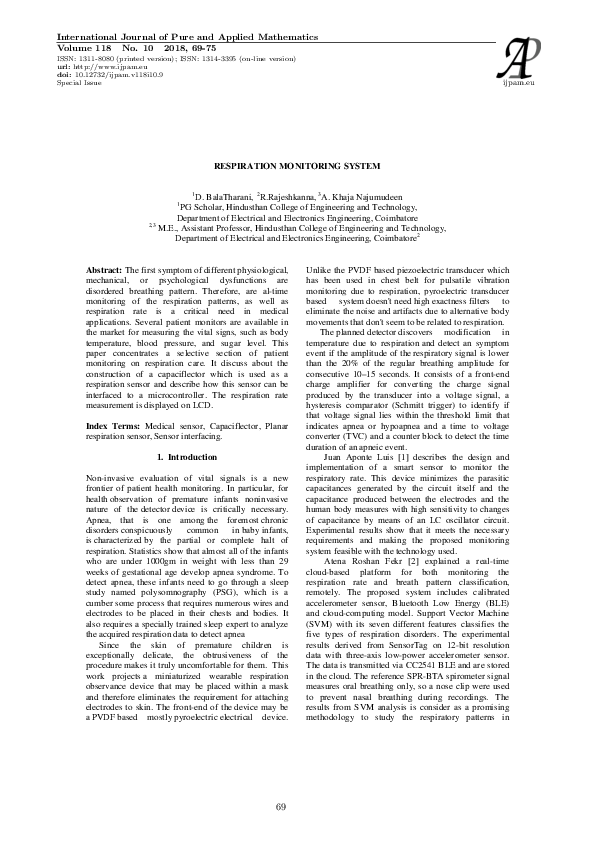 (PDF) Respiration Monitoring System