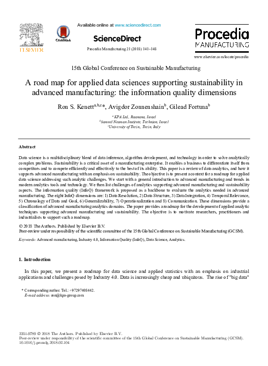 (PDF) A road map for applied data sciences supporting sustainability in ...