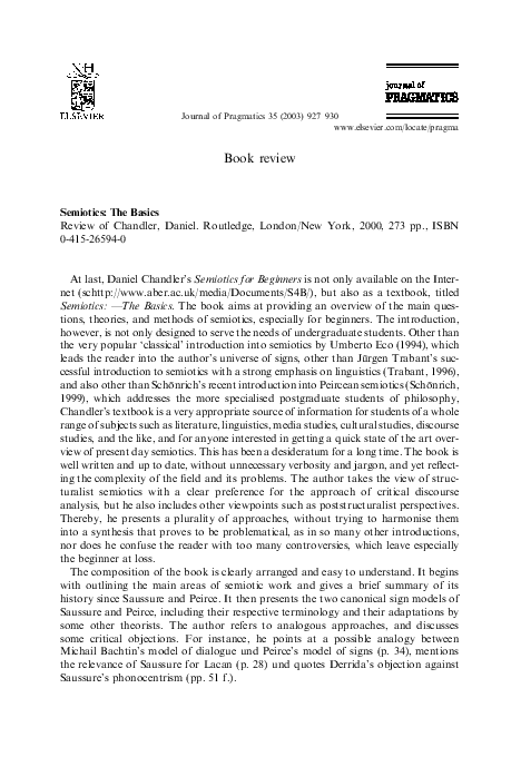 (PDF) Semiotics: The Basics