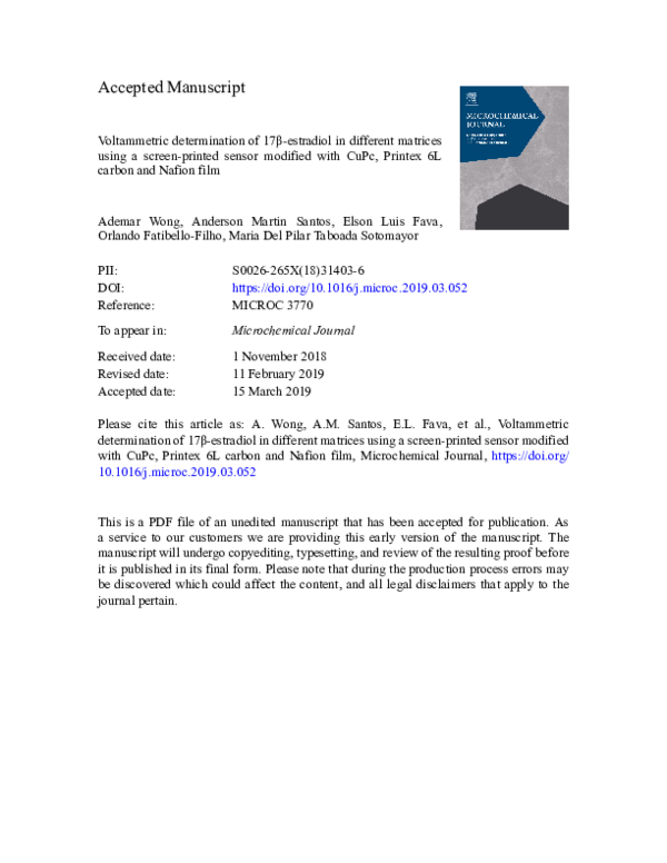 (PDF) Voltammetric determination of 17β-estradiol in different matrices ...