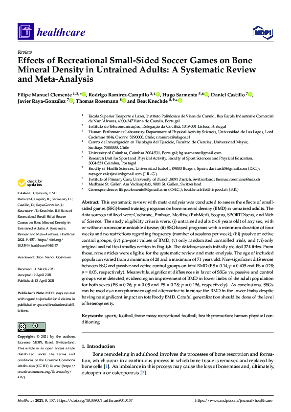 (PDF) Effects of Recreational Small-Sided Soccer Games on Bone Mineral ...