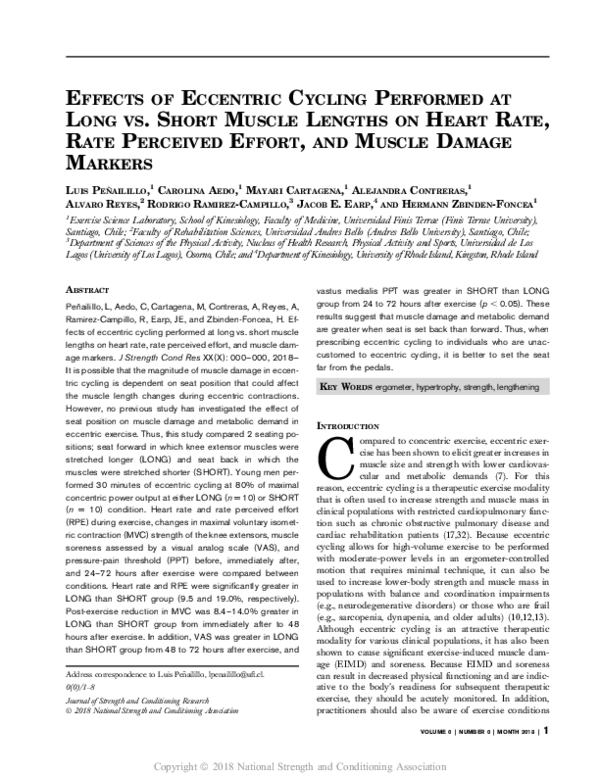 (PDF) Effects of Eccentric Cycling Performed at Long vs. Short Muscle ...