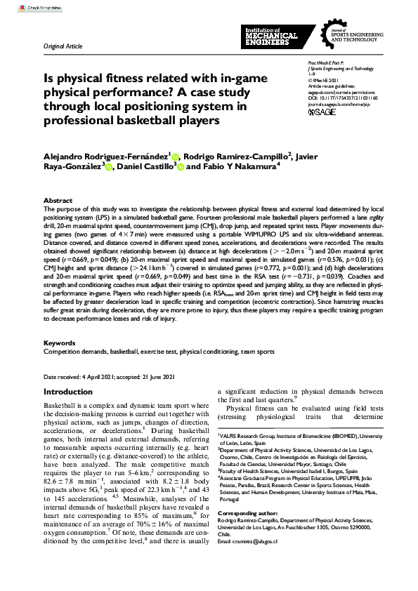 (PDF) Is physical fitness related with in-game physical performance? A ...