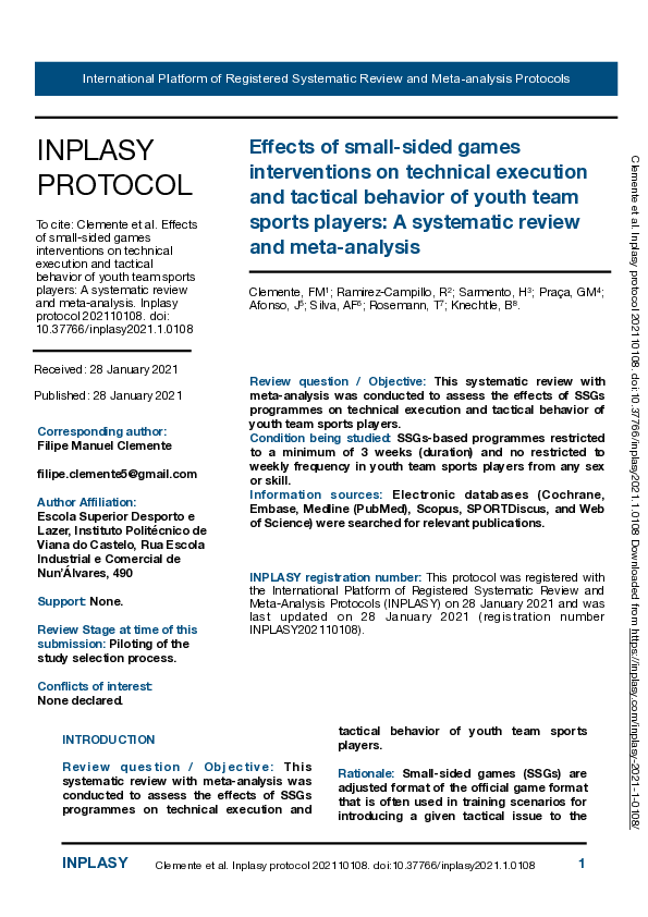 (PDF) Effects of small-sided games interventions on technical execution ...