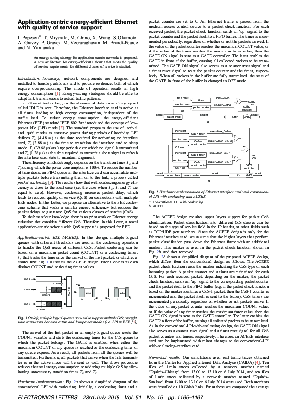 (PDF) Application-centric energy-efficient Ethernet with quality of service support