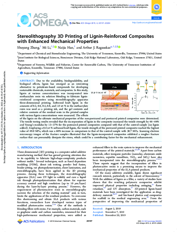 (PDF) Stereolithography 3D Printing of Lignin-Reinforced Composites ...