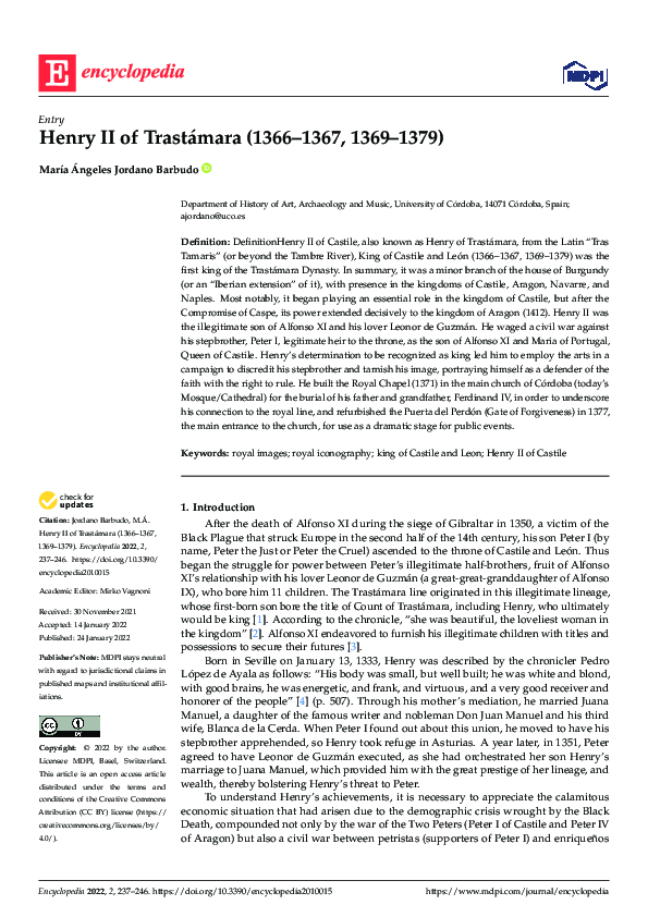 (PDF) Henry II of Trastámara (1366–1367, 1369–1379)