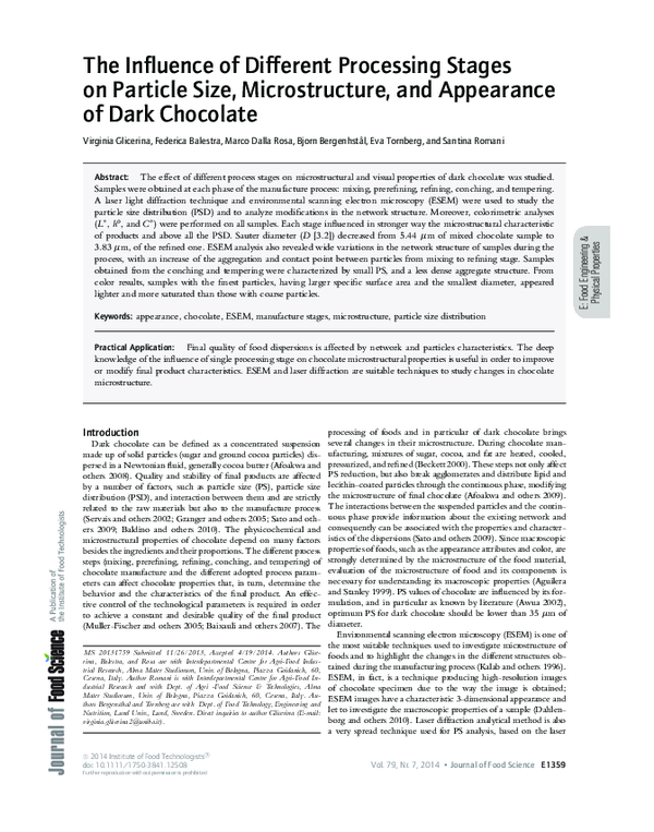 (PDF) The Influence of Different Processing Stages on Particle Size ...