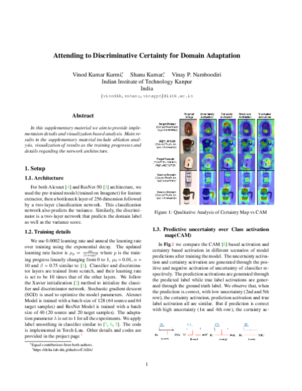 (PDF) Attending to Discriminative Certainty for Domain Adaptation. (arXiv:1906.03502v1 [cs.CV])
