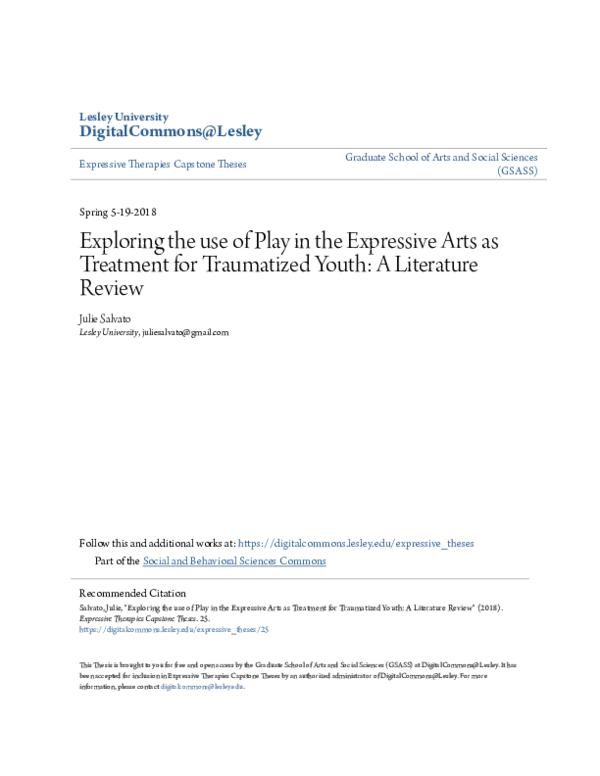 (PDF) Play in Expressive Arts Therapy for Traumatized Youth: A Review