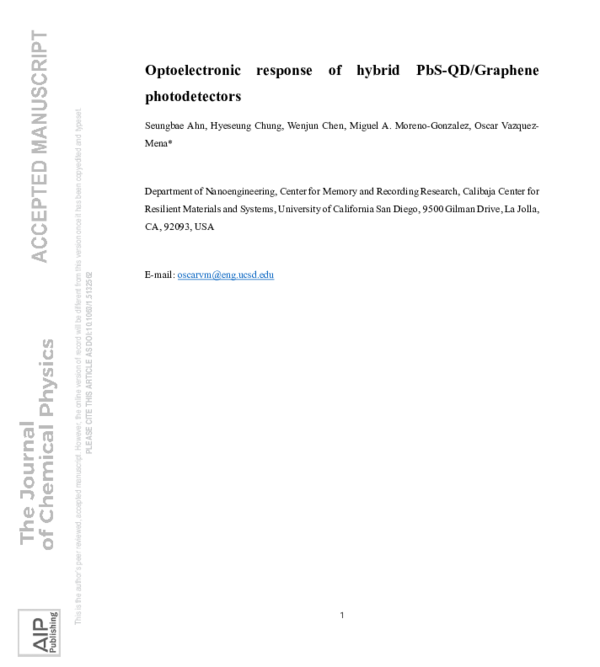 (PDF) Optoelectronic response of hybrid PbS-QD/graphene photodetectors