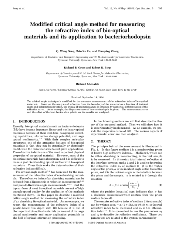 (PDF) Modified critical angle method for measuring the refractive index ...