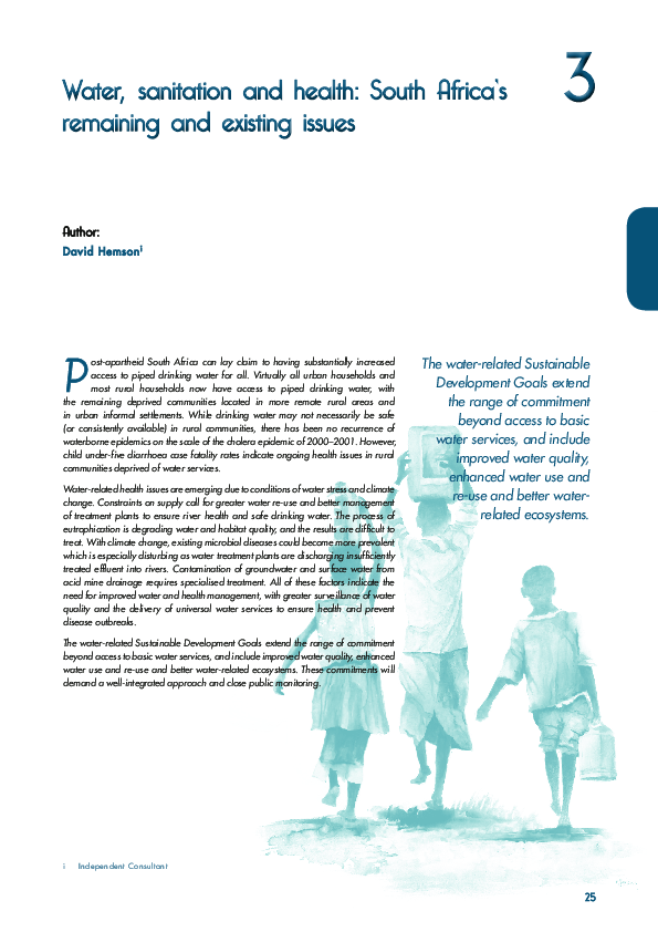 (PDF) Water, sanitation and health : South Africa's remaining and ...