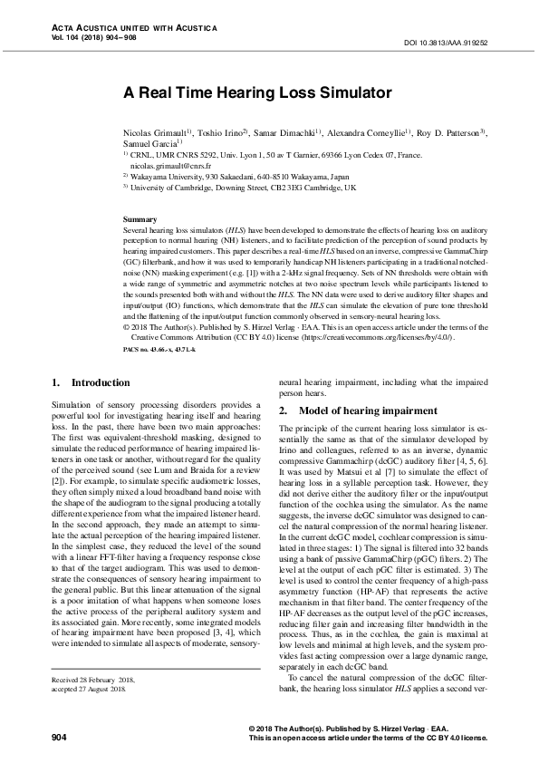 (PDF) A Real Time Hearing Loss Simulator