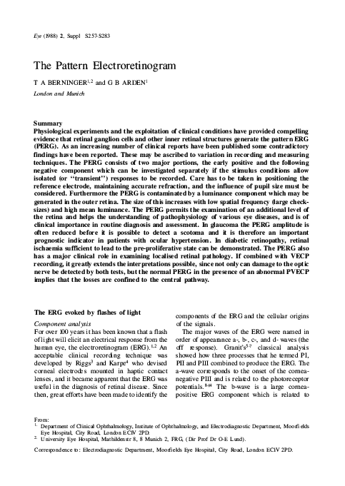 (PDF) The pattern electroretinogram | Thomas Berninger - Academia.edu