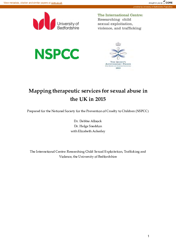 (PDF) Mapping therapeutic services for sexual abuse in the UK in 2015