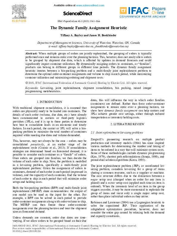(PDF) The Dynamic Family Assignment Heuristic