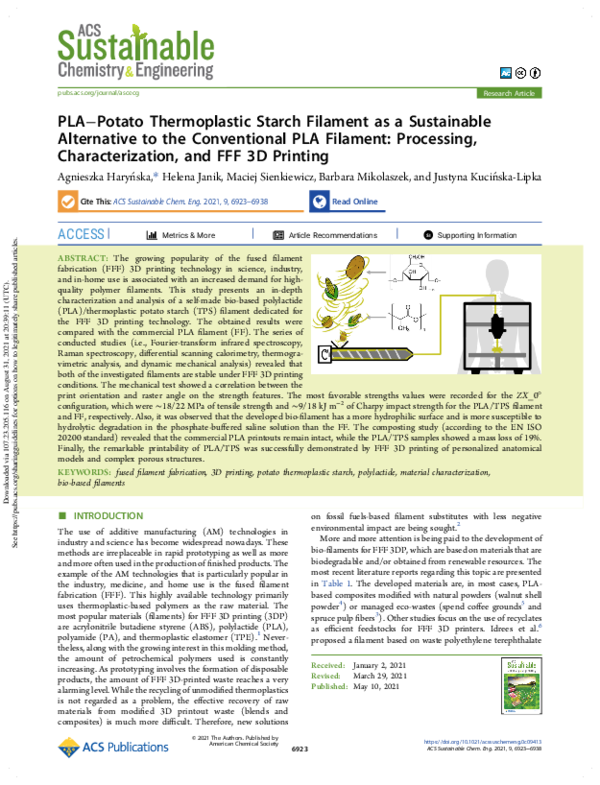 (PDF) PLA–Potato Thermoplastic Starch Filament as a Sustainable ...