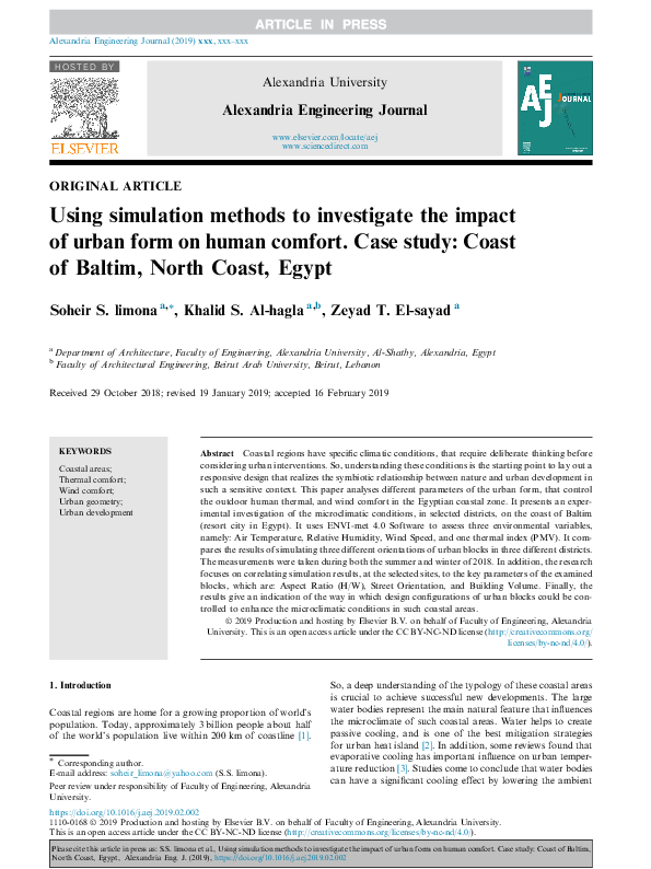 (PDF) Using simulation methods to investigate the impact of urban form ...