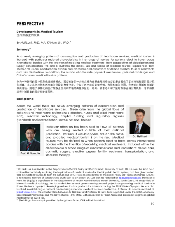 (PDF) Developments in Medical Tourism