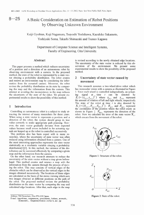 (PDF) A Basic Consideration on Estimation of Robot Positions by Observing Unknown Environment