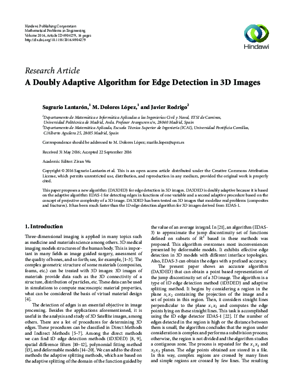 (PDF) A Doubly Adaptive Algorithm for Edge Detection in 3D Images