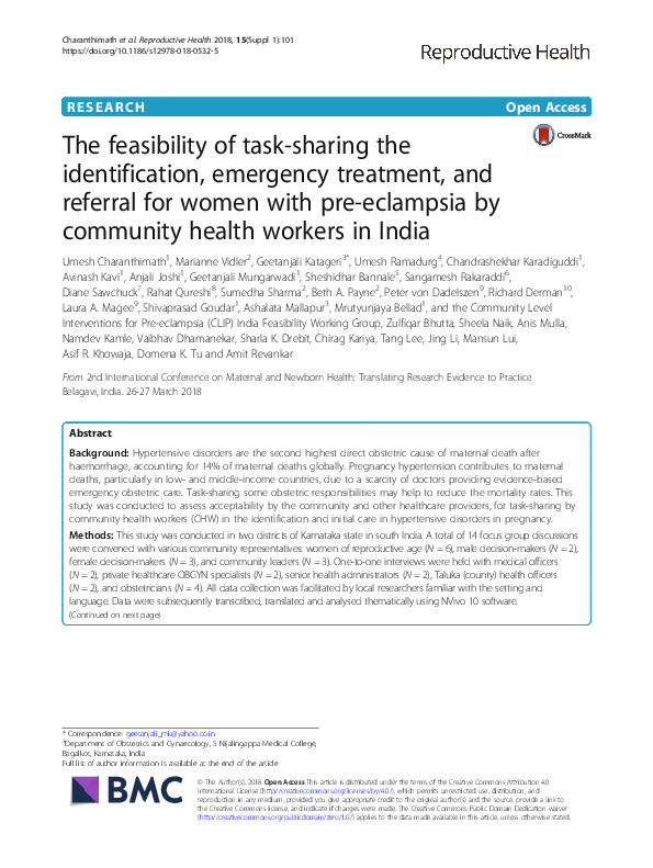 (PDF) The feasibility of task-sharing the identification, emergency ...