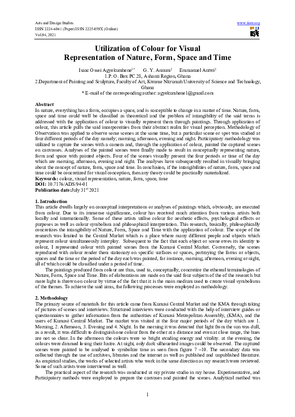 (PDF) Utilization of Colour for Visual Representation of Nature, Form ...