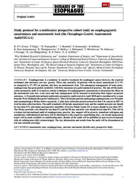 (PDF) Study protocol for a multicenter prospective cohort study on ...