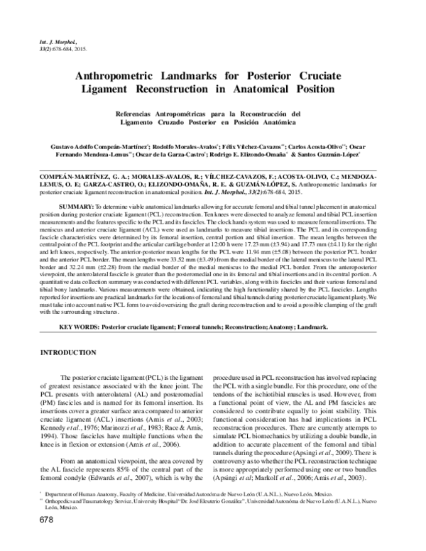 (PDF) Anthropometric Landmarks for Posterior Cruciate Ligament ...