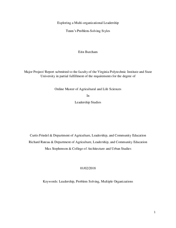 (PDF) Exploring a Multi-organizational Leadership Team’s Problem ...