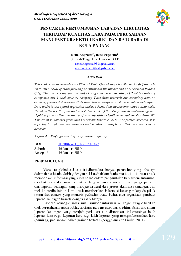 (PDF) Pengaruh Pertumbuhan Laba Dan Likuiditas Terhadap Kualitas Laba ...