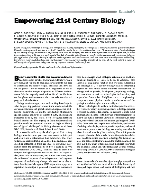 (PDF) Empowering 21st Century Biology | Loretta Johnson - Academia.edu