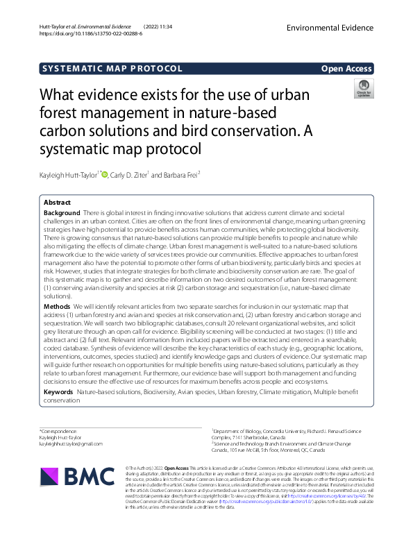 (PDF) What evidence exists for the use of urban forest management in ...