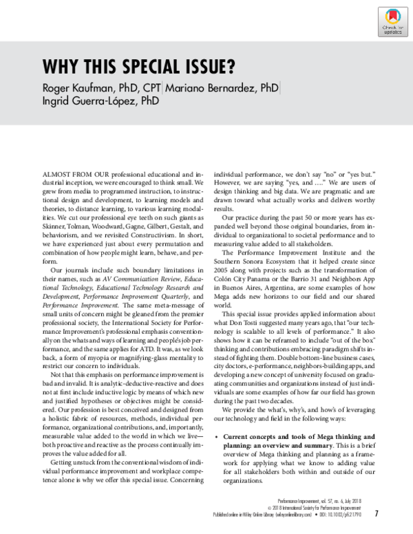 (PDF) Why this special issue?