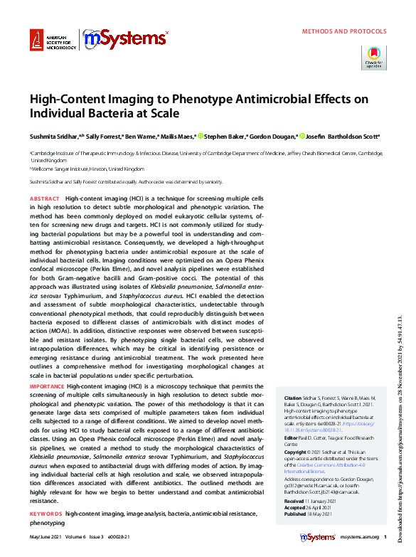 (PDF) High-content imaging to phenotype antimicrobial effects on ...