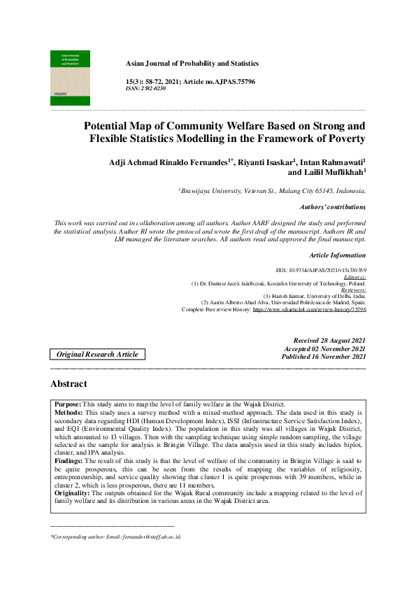 (PDF) Potential Map of Community Welfare Based on Strong and Flexible ...