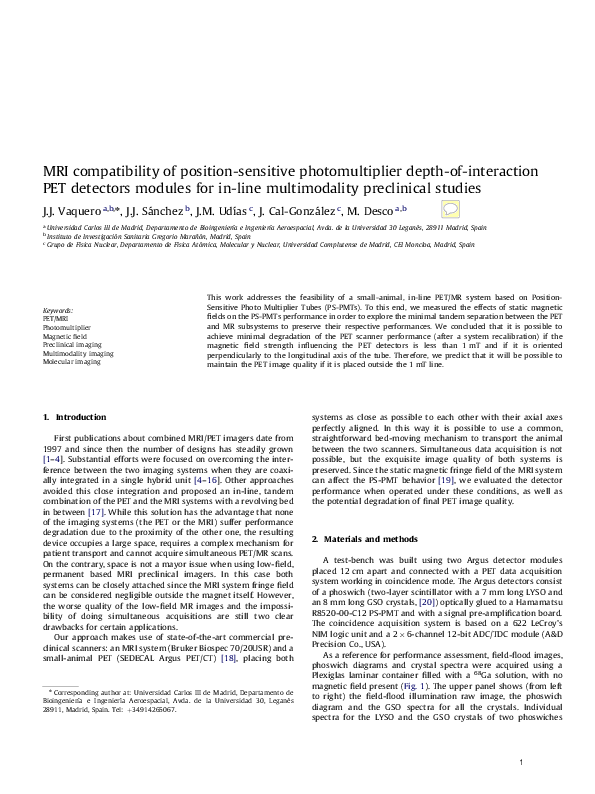 (PDF) MRI compatibility of position-sensitive photomultiplier depth-of-interaction PET detectors ...