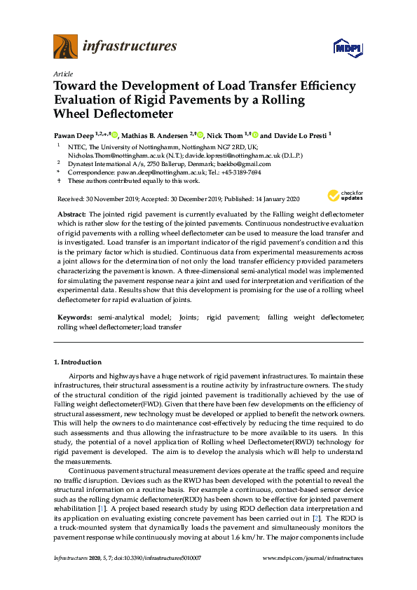 (PDF) Evaluating Rigid Pavements with Rolling Wheel