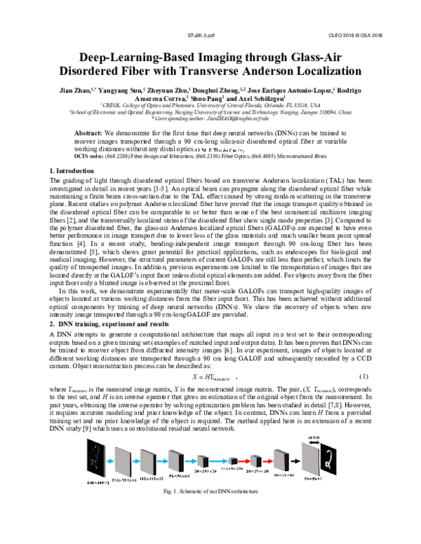 (PDF) Deep-Learning-Based Imaging through Glass-Air Disordered Fiber ...